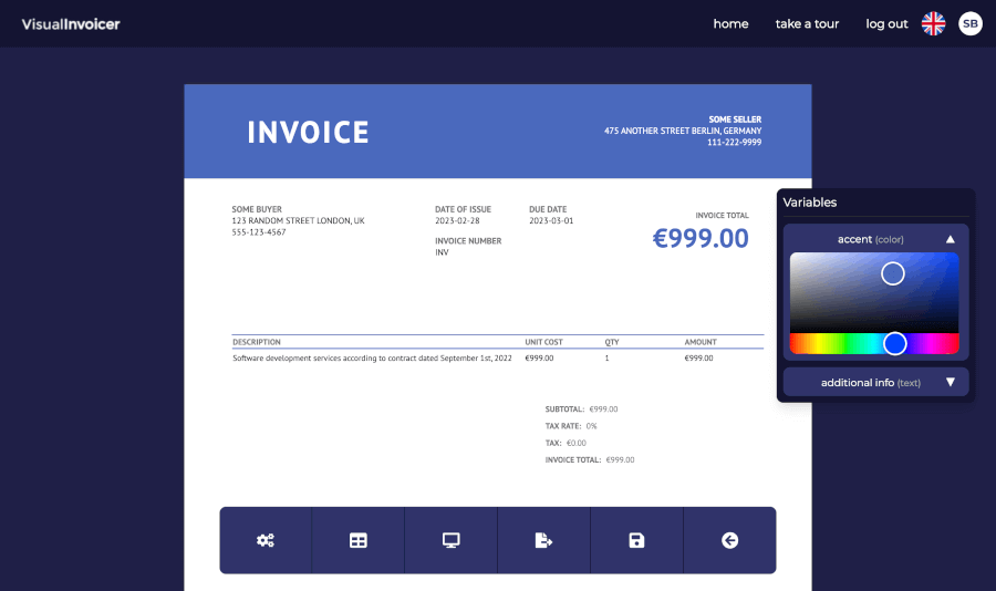 VisualInvoicer - online invoicing tool