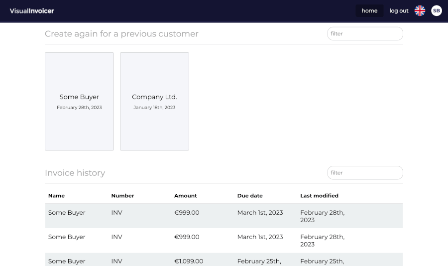 VisualInvoicer - online invoicing tool